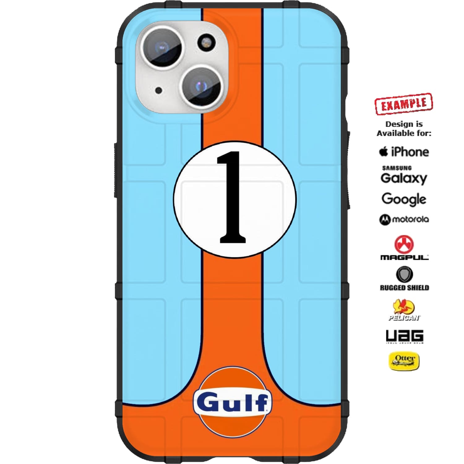 Gulf Livery #1 Custom Printed Case Design for Apple, Samsung, Google & – EGO Tactical
