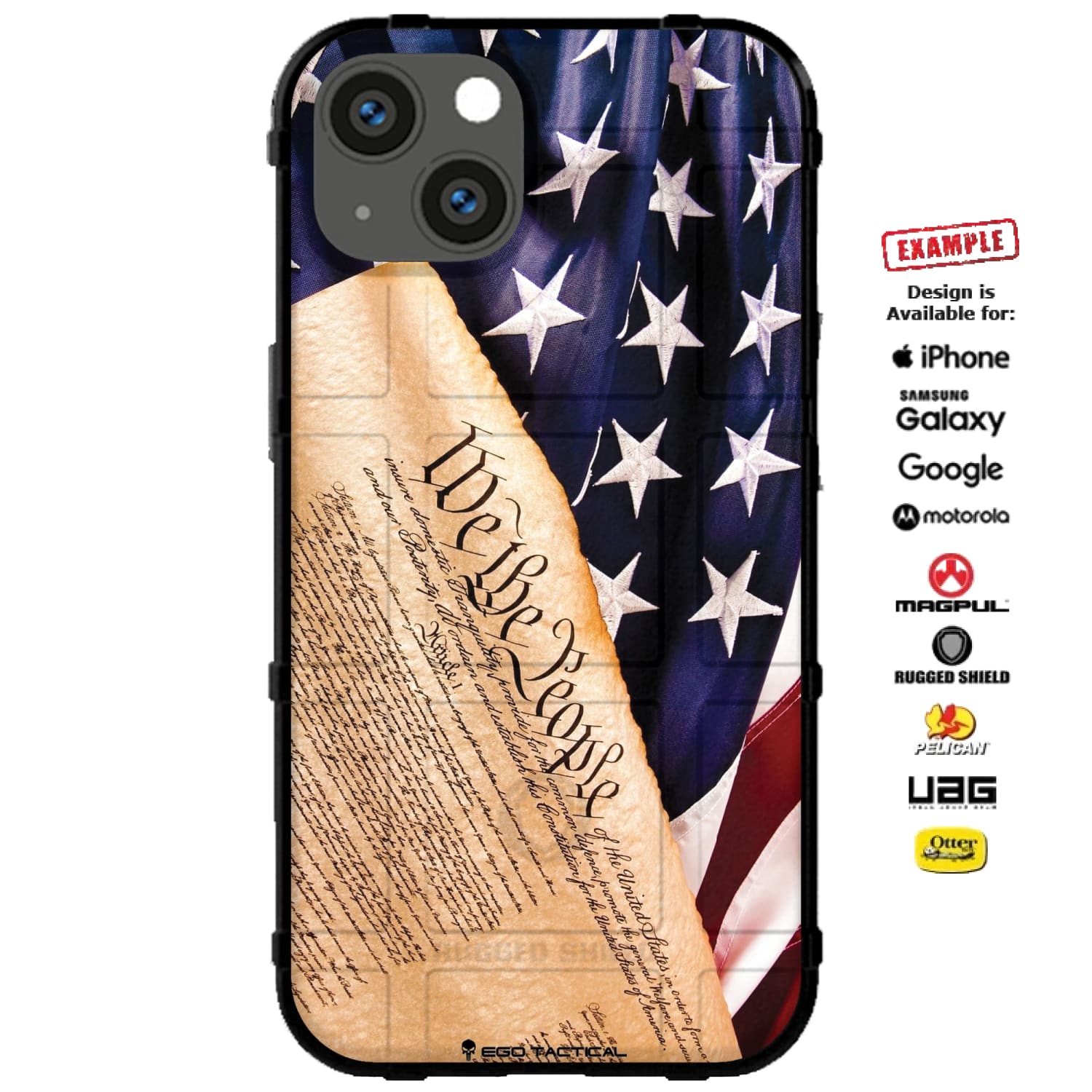 We The People, Constitution on US American Flag Custom Printed Android ...