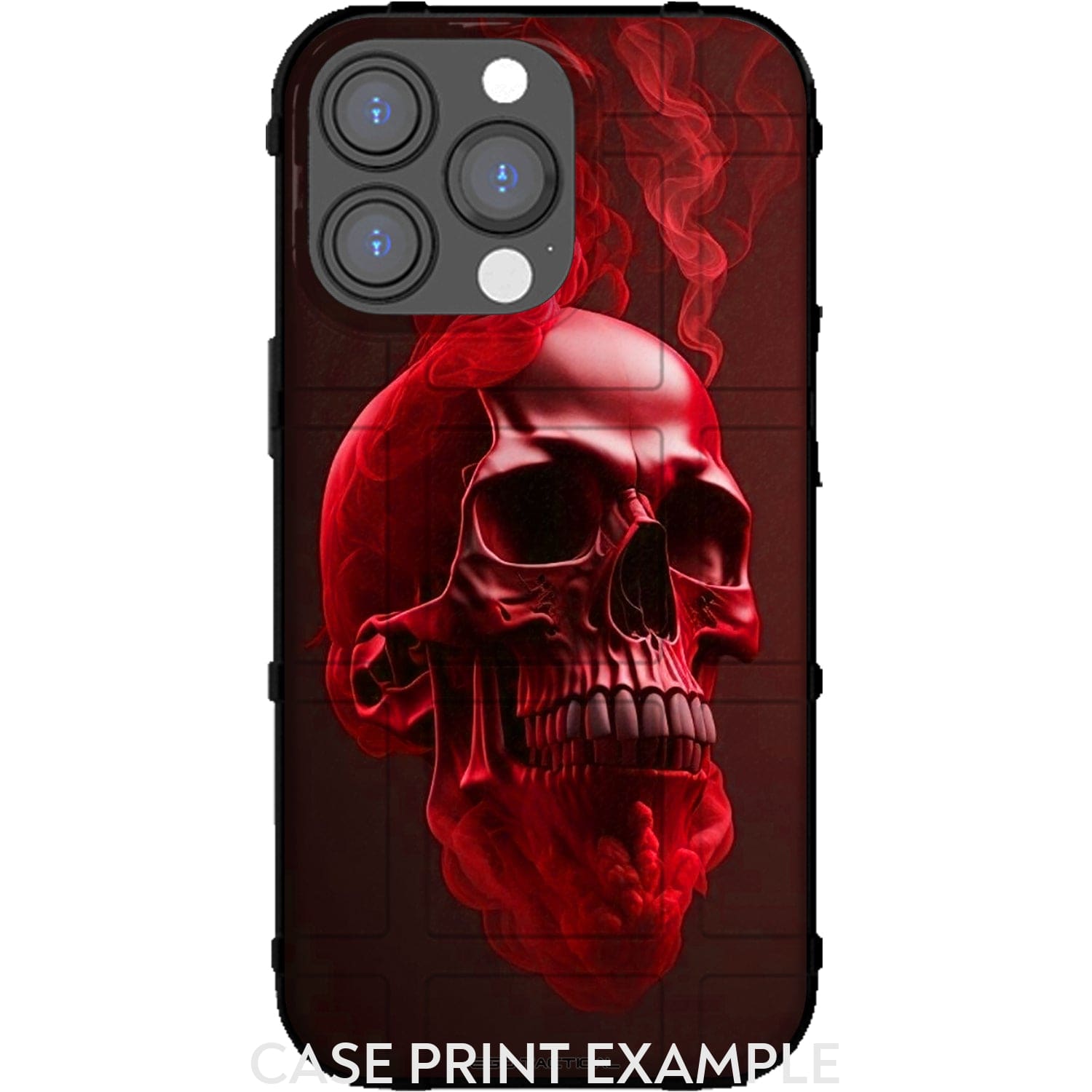 Smoking Skull Red White or Blue Print Custom Printed Android & Apple P ...