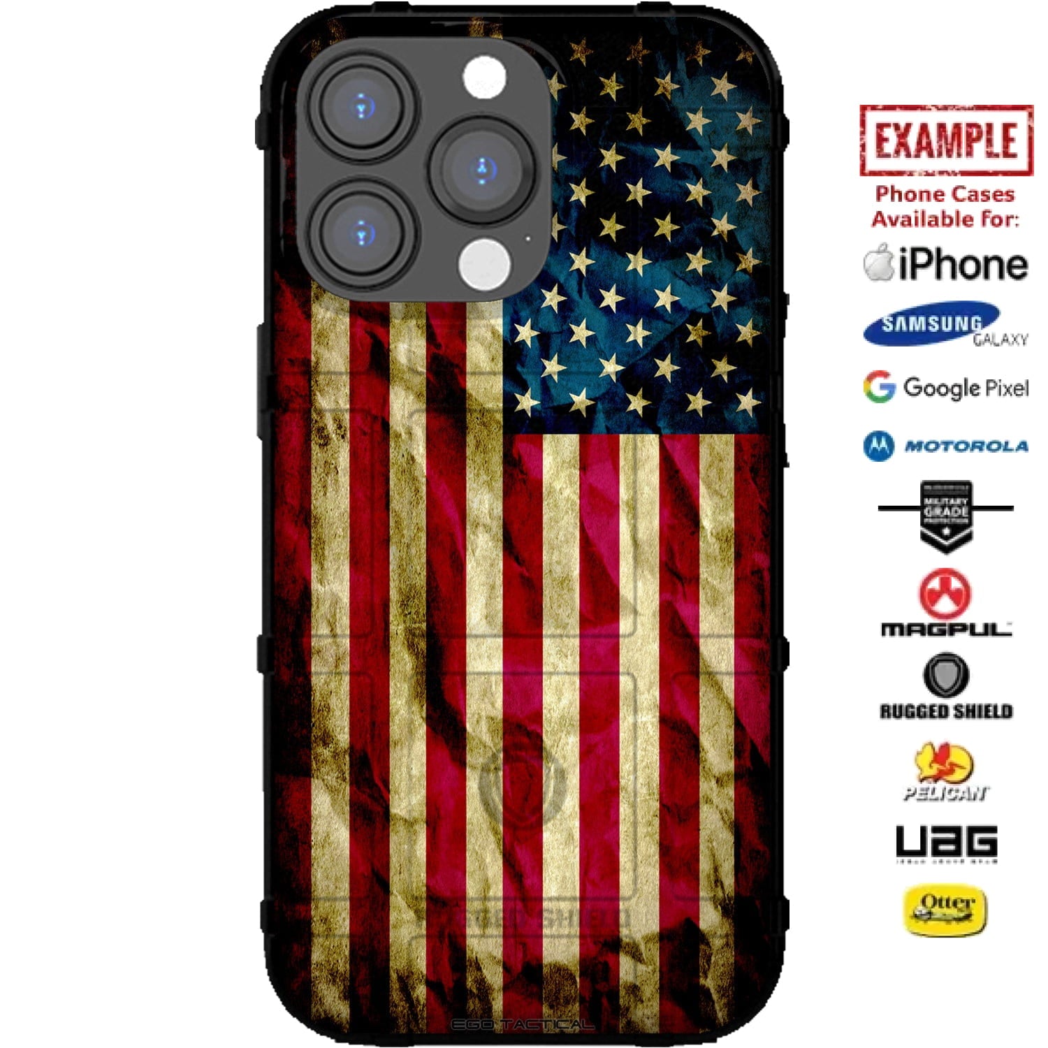 Old Glory, Red White Blue Weathered US American Flag Custom Printed Ca ...