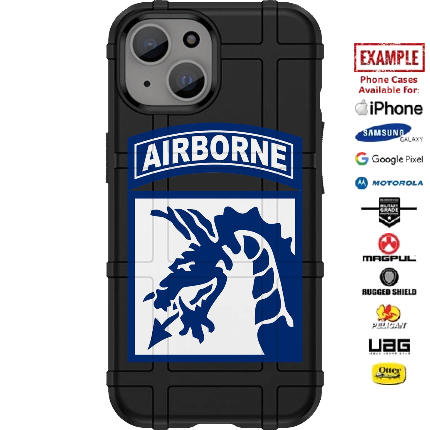 U.S. Army 18th Airborne Corps Sky Dragons Patch Custom Printed Case De ...