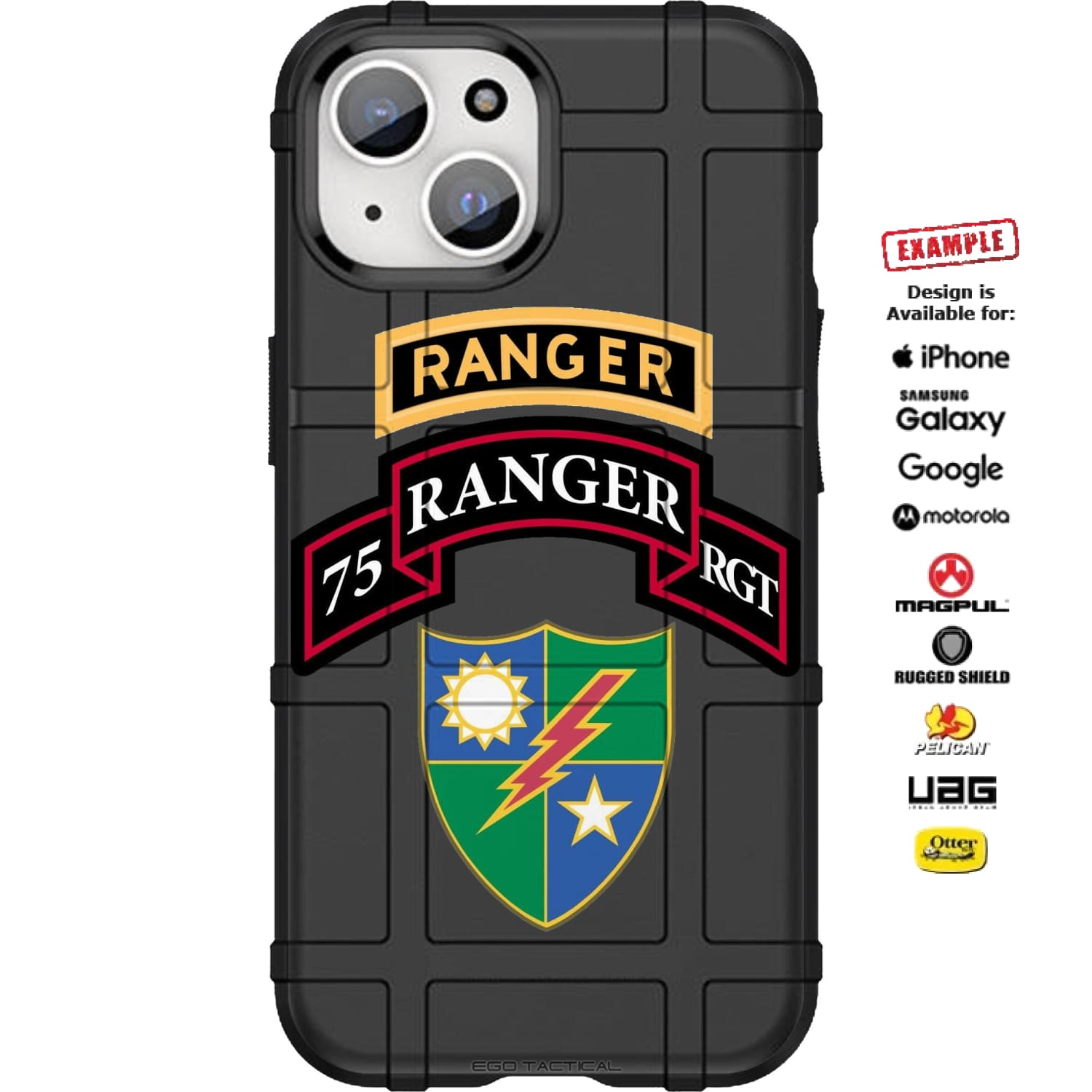 75th Ranger Regiment Tab & Patch Custom Printed Case Design for Apple ...