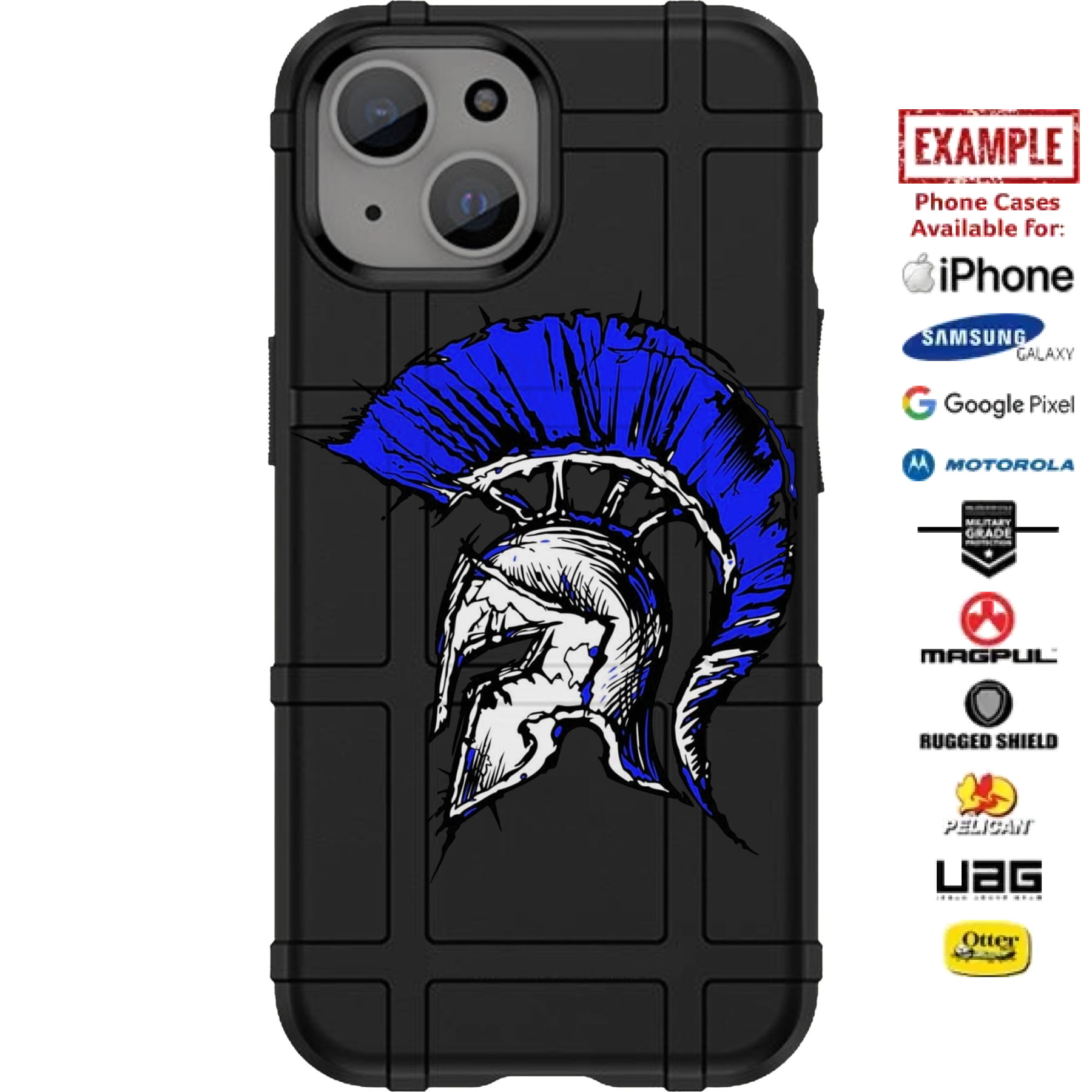 Red or Blue Spartan Custom Printed Android & Apple Phone Case Design ...