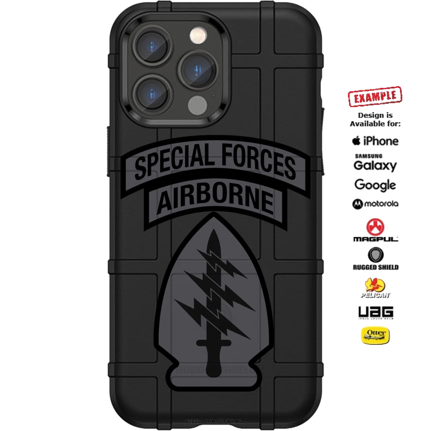 Special Forces, Airborne Grey Subdued Tab Patch Custom Printed Case De ...