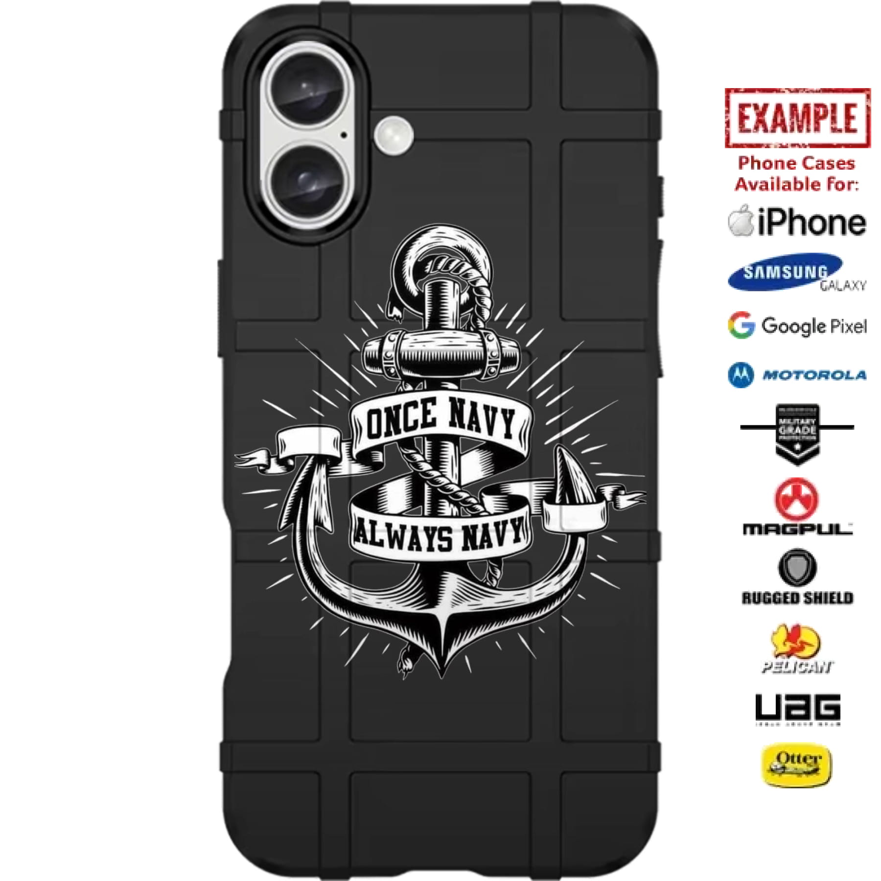 US Navy Once Navy Always Navy Custom Printed Case Design for Apple, Sa ...