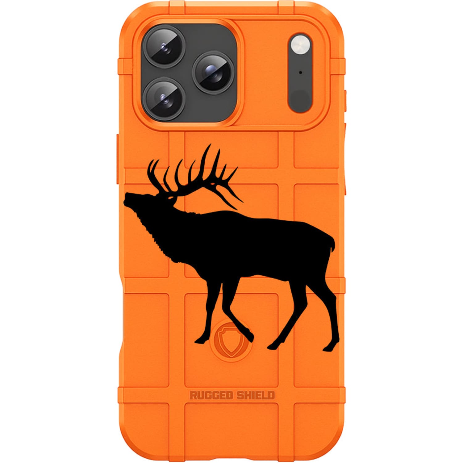 Orange Rugged Shield TPU Case with MagSafe Ring - Elk Silhouette Desig ...
