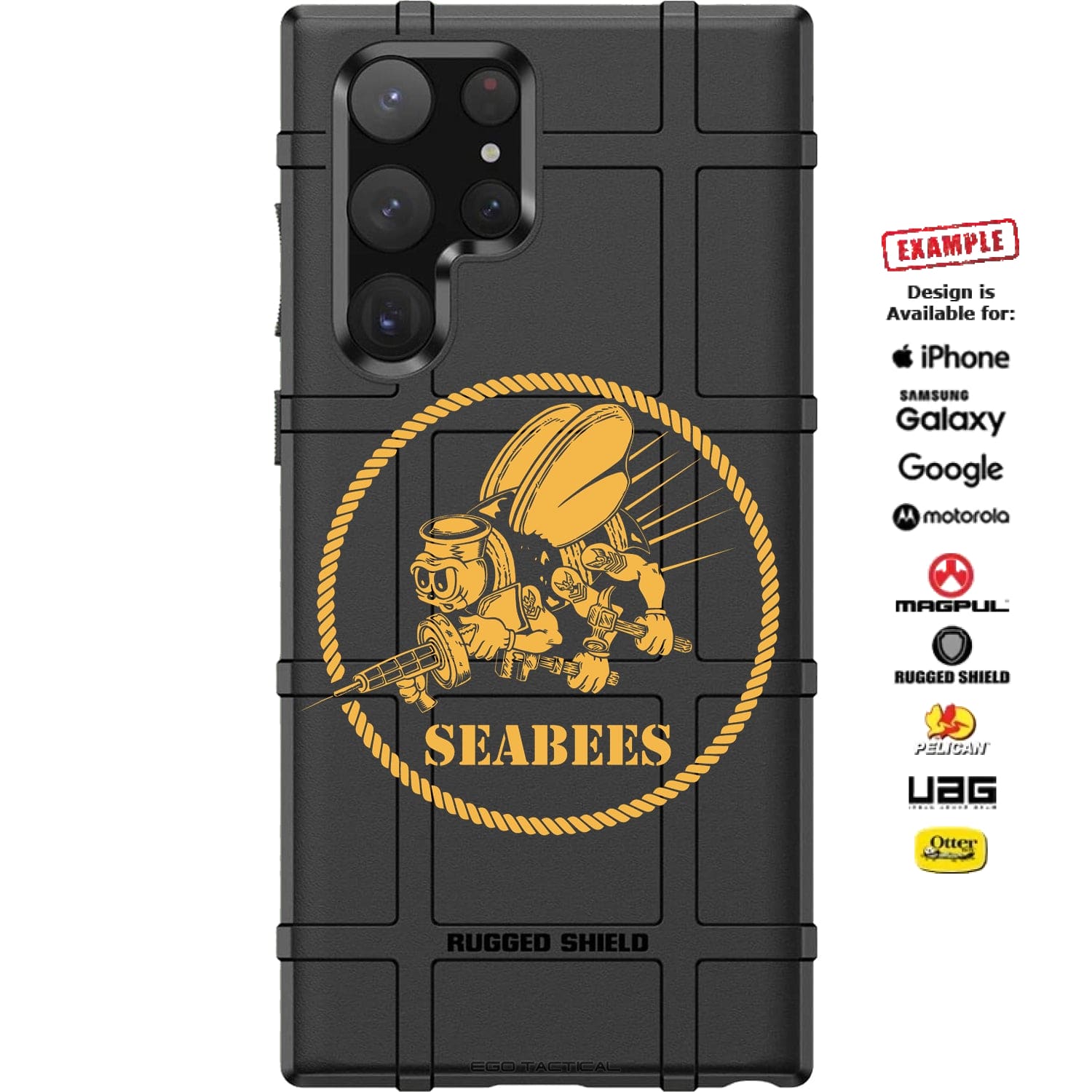 Yellow Seabees Logo Custom Printed Android & Apple Phone Case Design ...