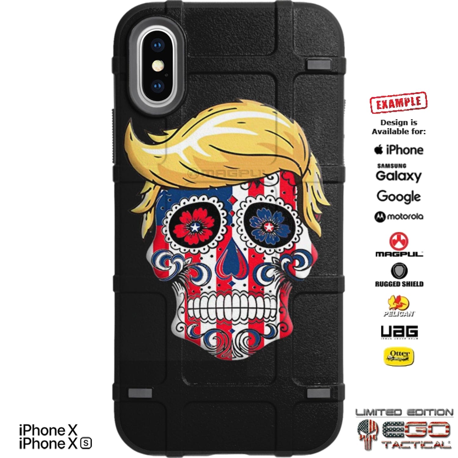 Trump De Los Muertos Sugar Skull Design Custom Printed Android & Apple ...