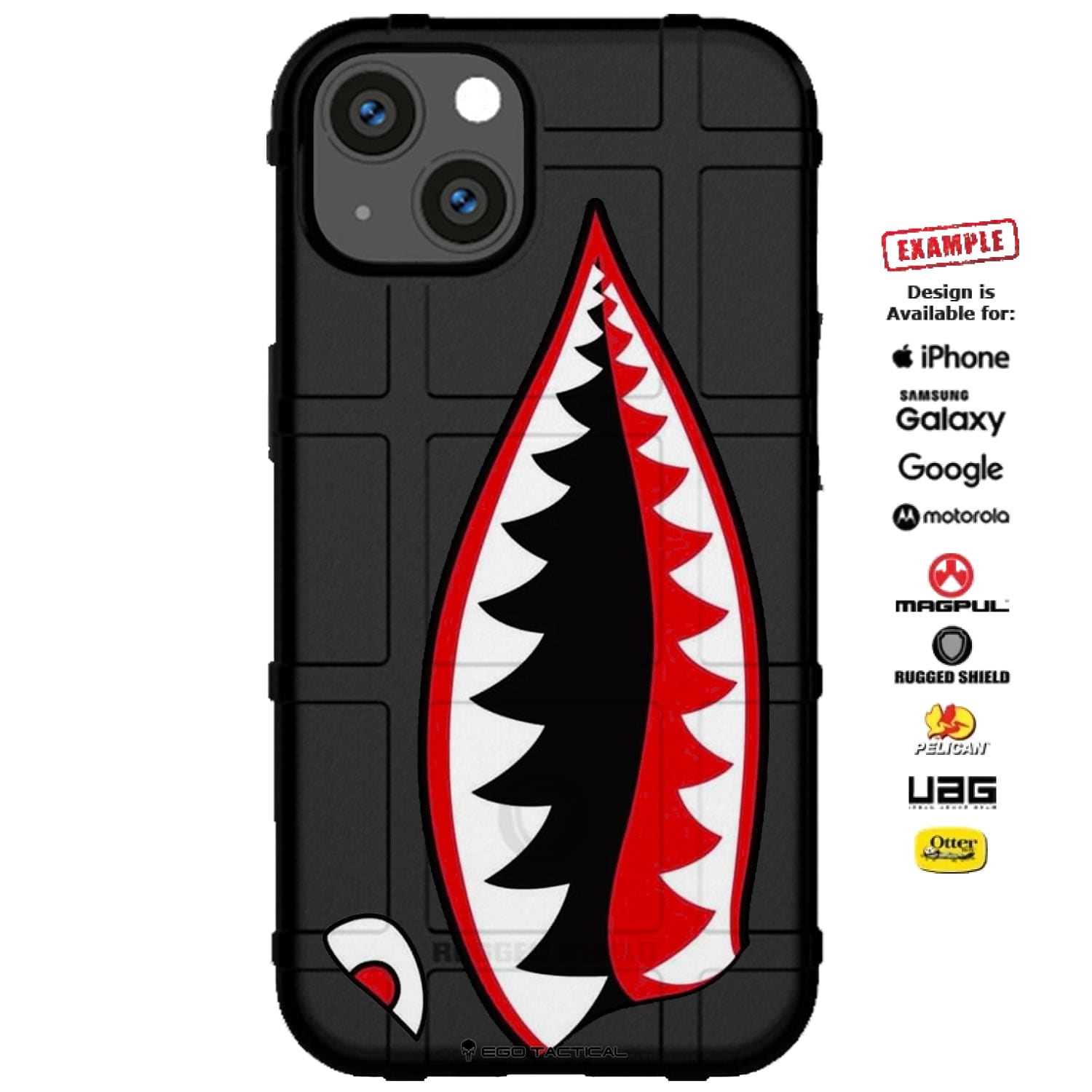 Warhawk Shark Teeth Black Custom Printed Android & Apple Phone Case De ...