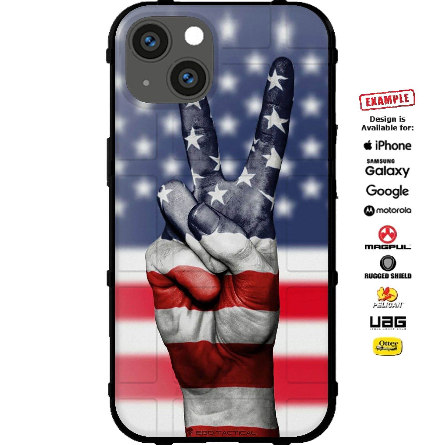 Peace Sign US American Flag Custom Printed Phone Case – EGO Tactical