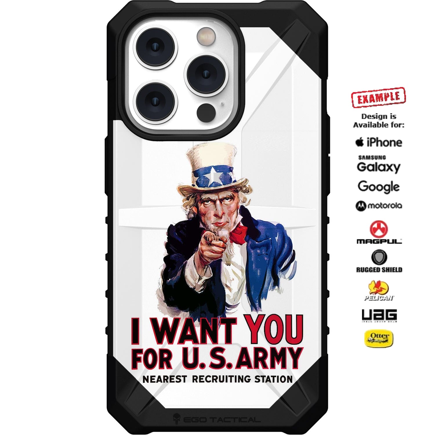 Uncle Sam, I Want You for U.S. Army White War Poster Custom Printed An ...