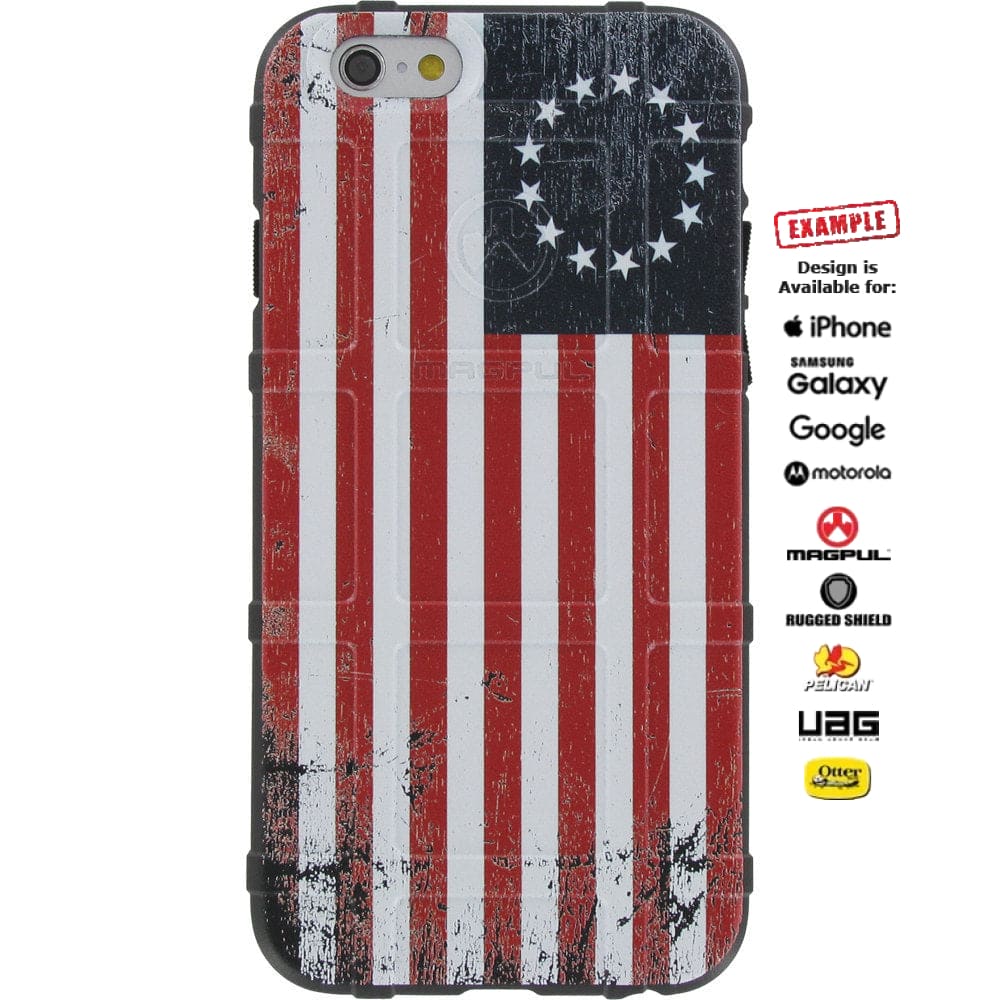 US American Flag, 13 stars, Betsy Ross Tattered Flag Custom Printed An ...