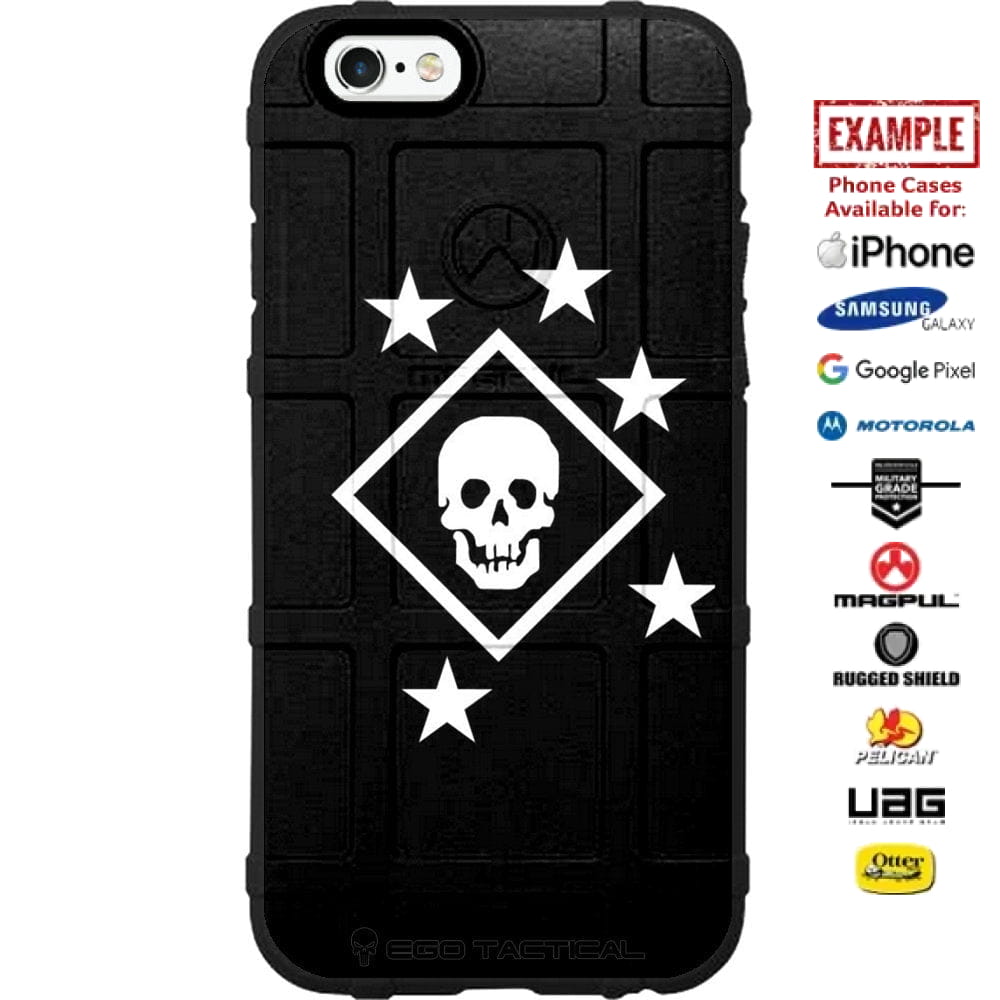 MARSOC Marine Raiders White Stars & Skull Black Patch Custom Printed P ...