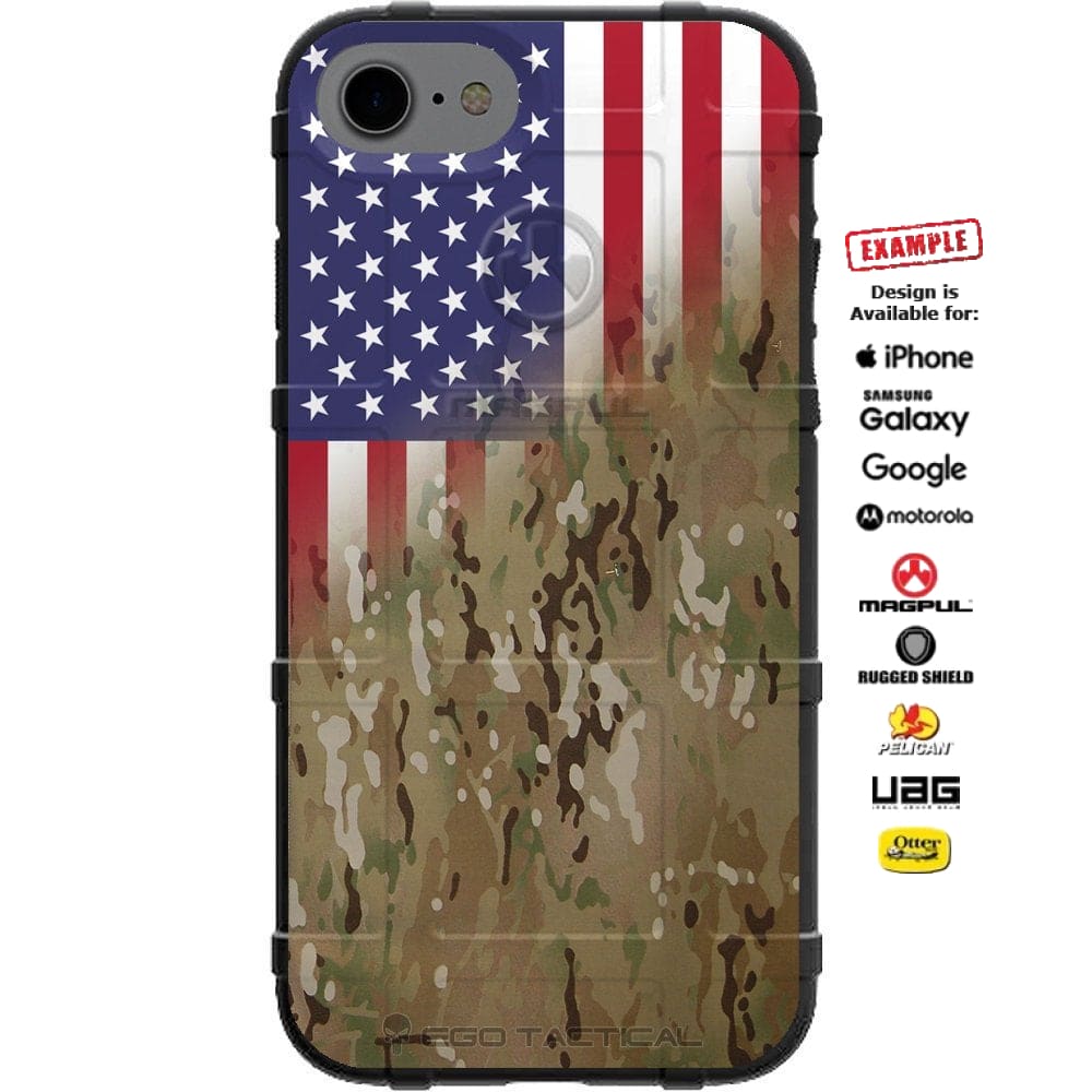 Multicam OCP Scorpion U.S.A. Flag Reversed Custom Printed Case Design ...