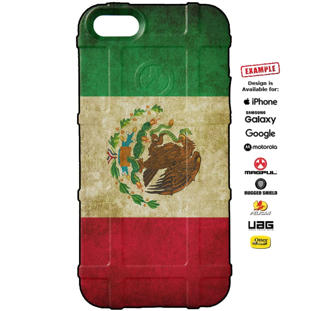 Weathered Mexican Flag Custom Printed Android & Apple Phone Case Desig ...